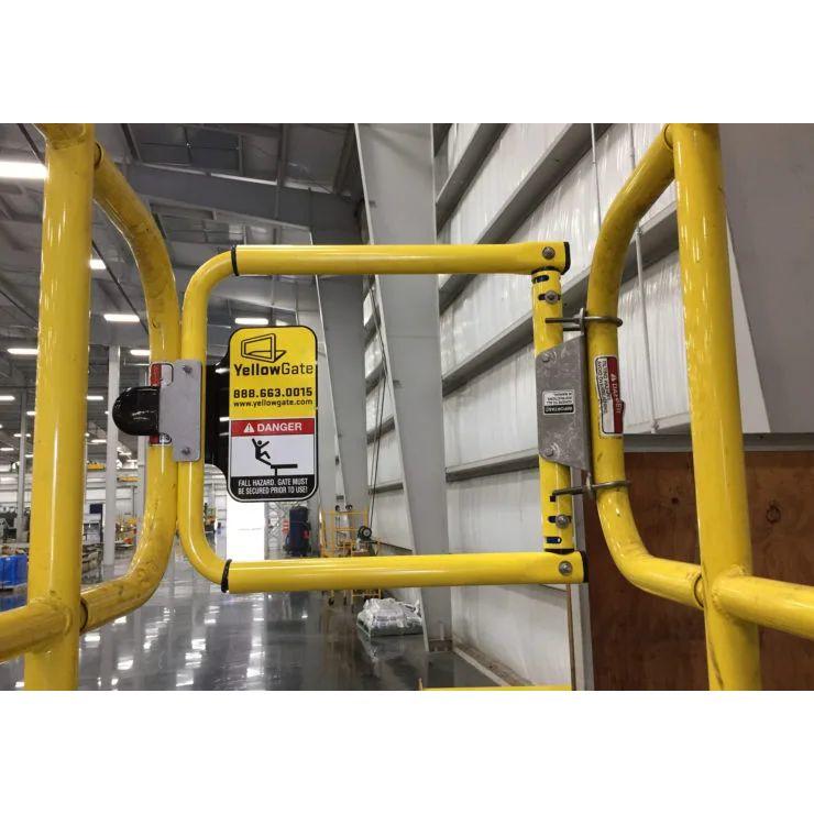 Safety Gate Yellow Gate Mezzbarriers Pallet Gates | Mezzanine Safety
